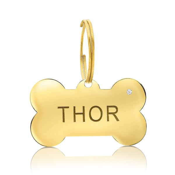 Gold Dog Tag - Etsy