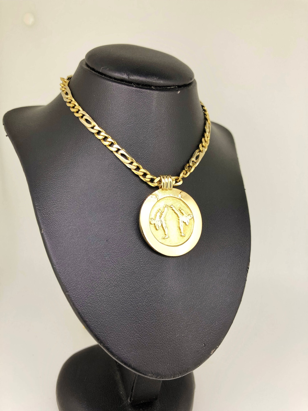 Martial Arts Gold Pendant Jewelry MMA Karate Muay Thai Jiu Jitsu Krav ...