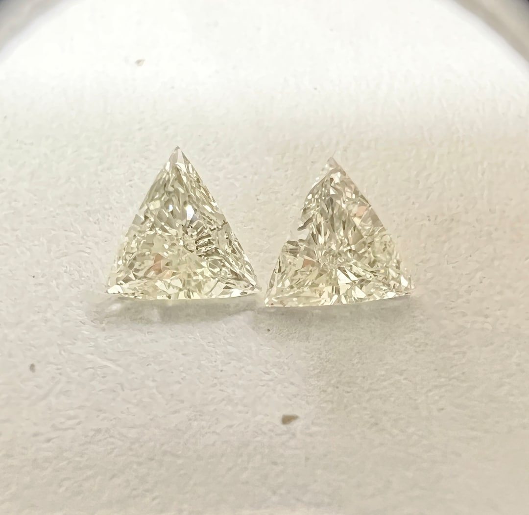 Loose Pair Trillions Diamonds, 0.40ct K SI1 Loose Pair Triangle ...