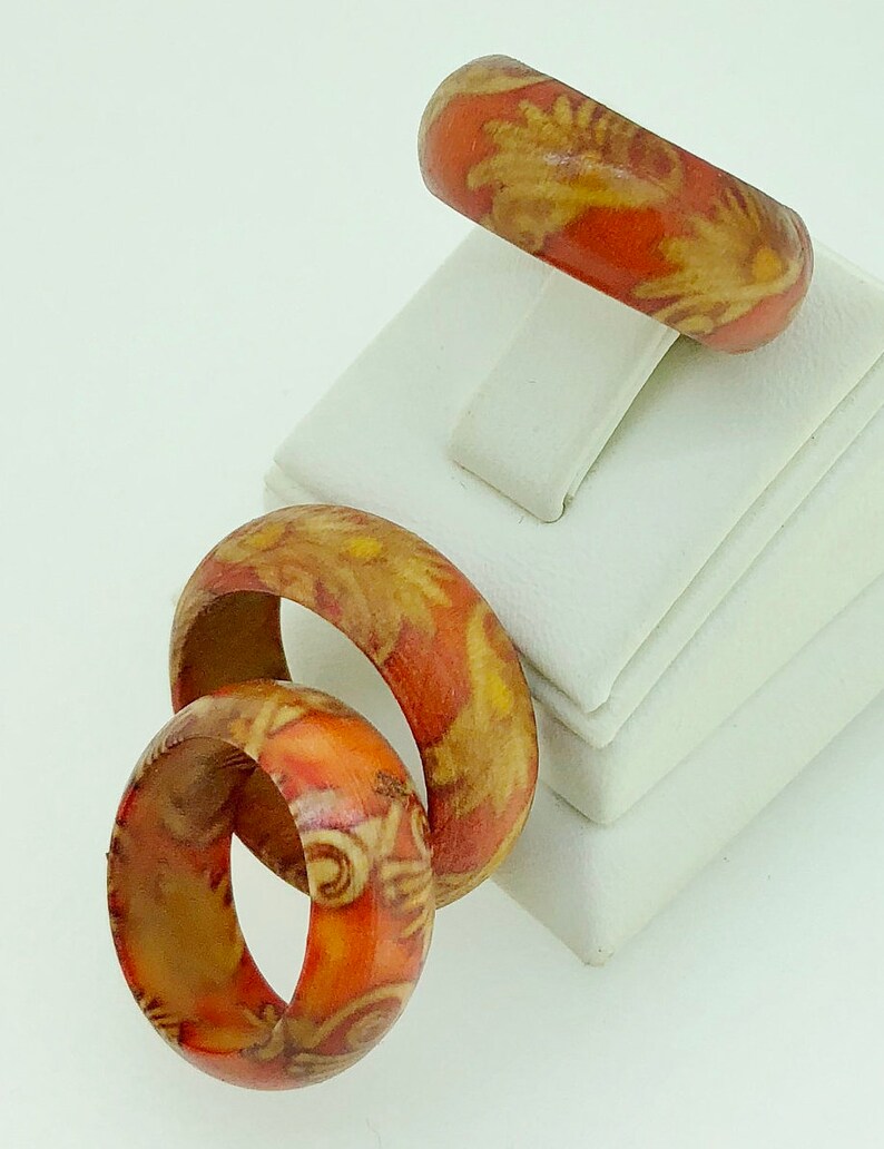 Colored Wooden Ring 9mm Wide Positive Energy Ring Colored Ring | Etsy