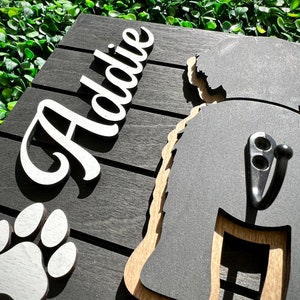 2 Layered Black Shiplap Pet Leash Holder to Keep Your Pup's Gear Tidy ...