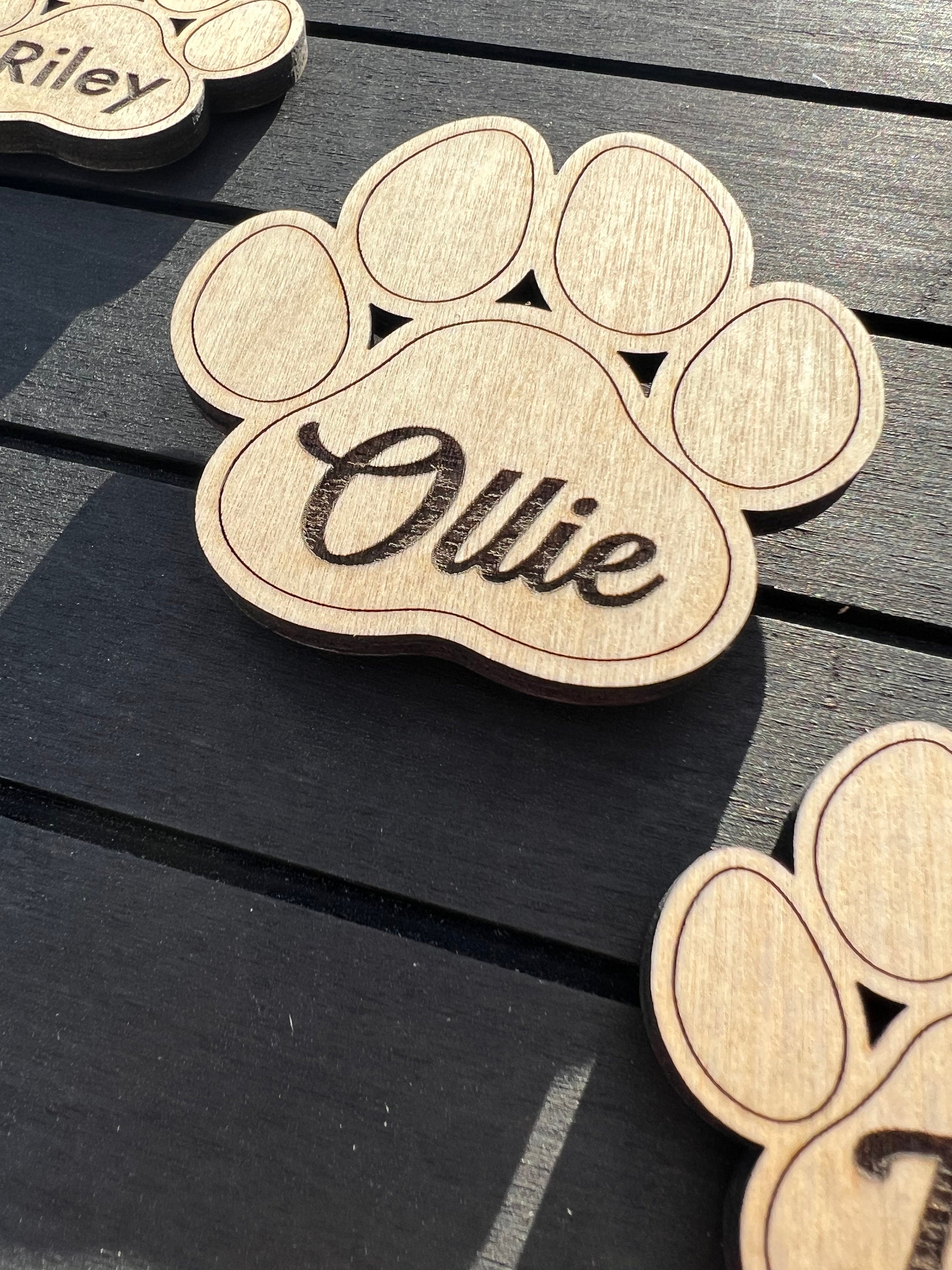 2-5" Paw Pattern Dog Magnets With Engraved Name. Perfect Gift for ...