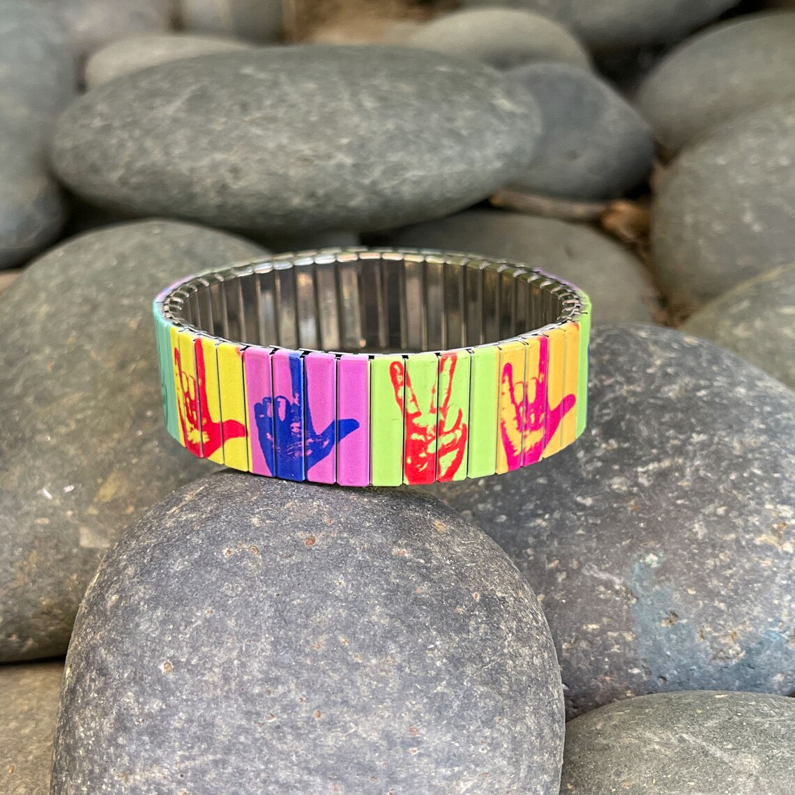 Hand Sign ASL Stretch Bracelet - Etsy