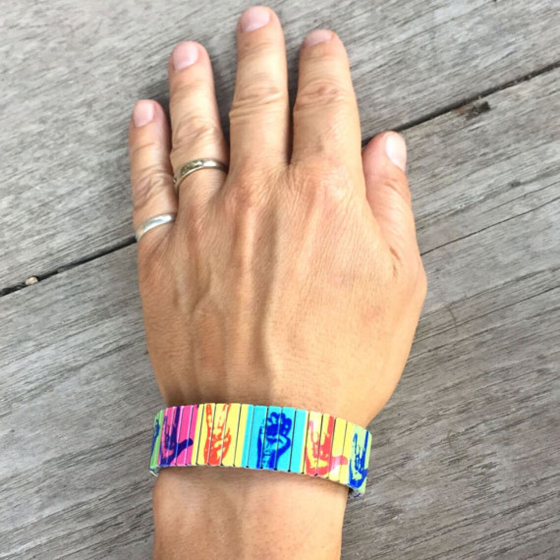 Hand Sign ASL Stretch Bracelet - Etsy