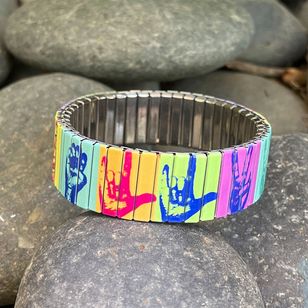 ASL Hand Sign Stretch Bracelet – American Sign Language Jewelry Gift - Etsy