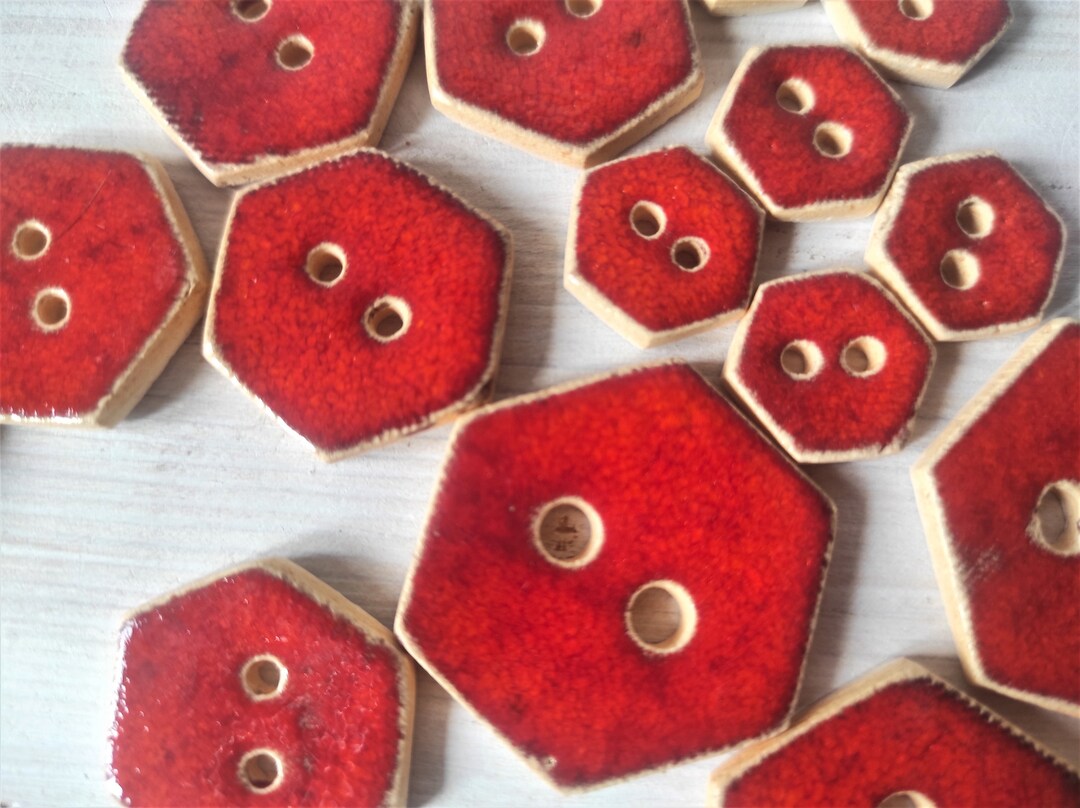 Handmade Ceramic Hexagonal Buttons for Cardigans, Bee Lover Button ...
