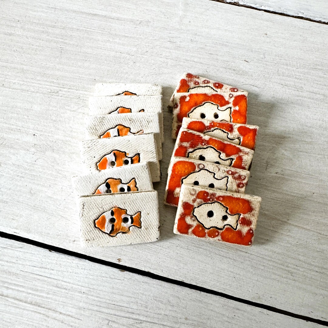 Unique Ceramic Handmade Fish Buttons, Pottery Buttons Fish, the Famous ...