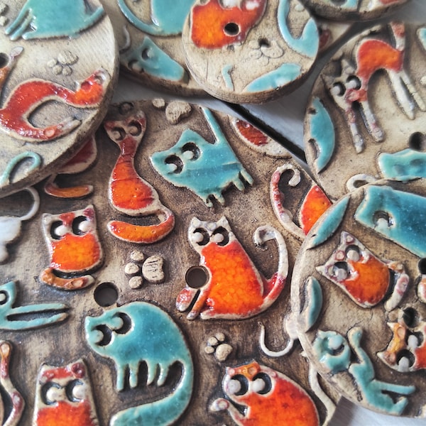 Cat Buttons - Etsy