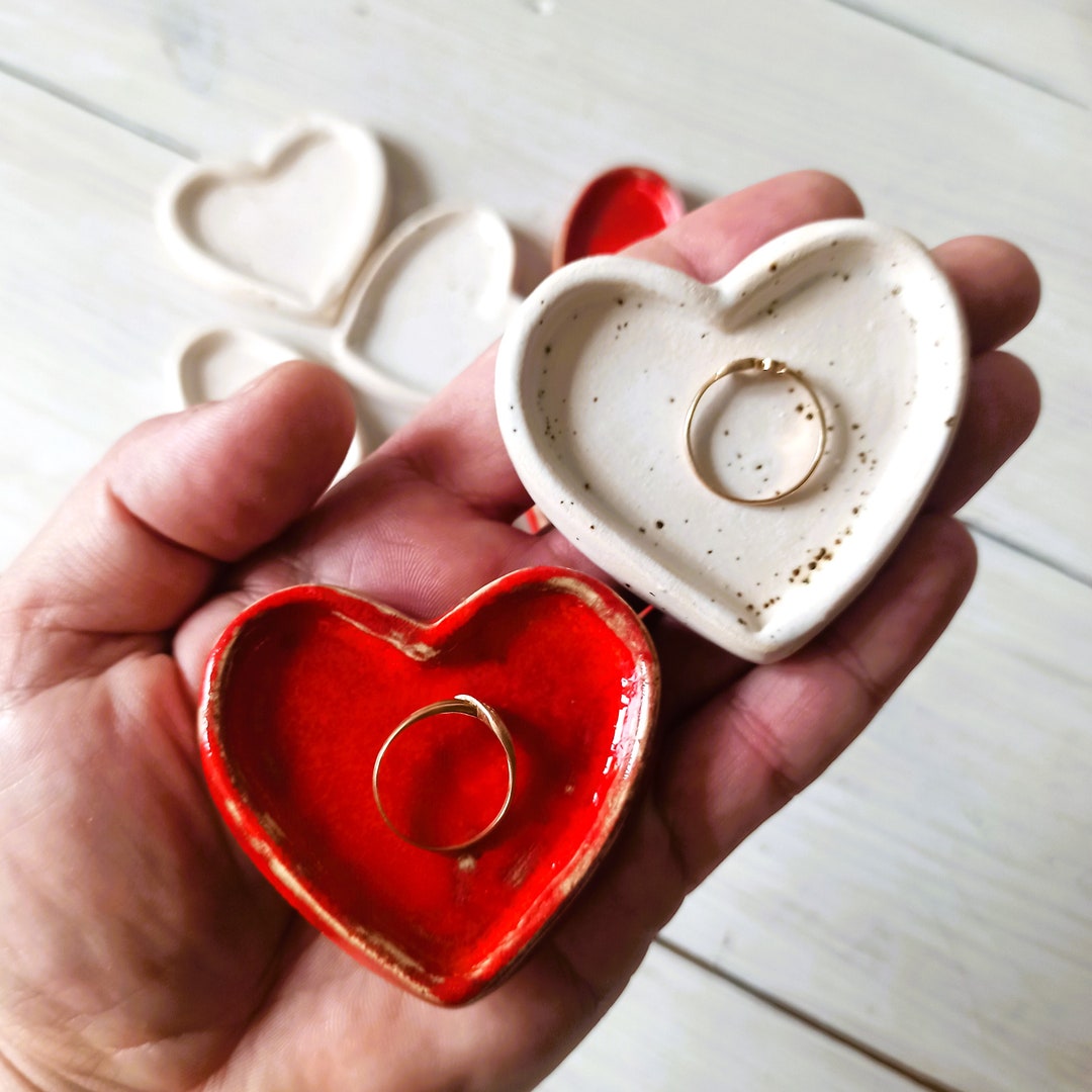 Handmade Ceramic Heart Ring Dish, Wedding Jewelry Holder - Etsy