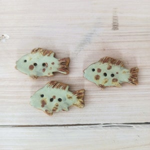 Large Ceramic Handmade Fish Buttons, Pottery Buttons Big Fish, Unique ...