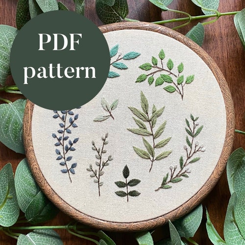 Botanical Embroidery Pattern - Etsy