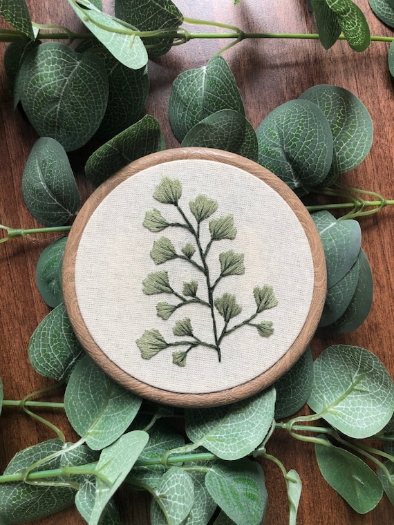 Embroidery pattern fern beginner pattern pdf herbarium 5*8 inches &200 ...