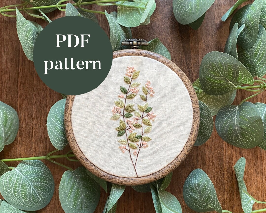 PDF Digital Embroidery Pattern | Spring Time Branches | Beginner Hand ...