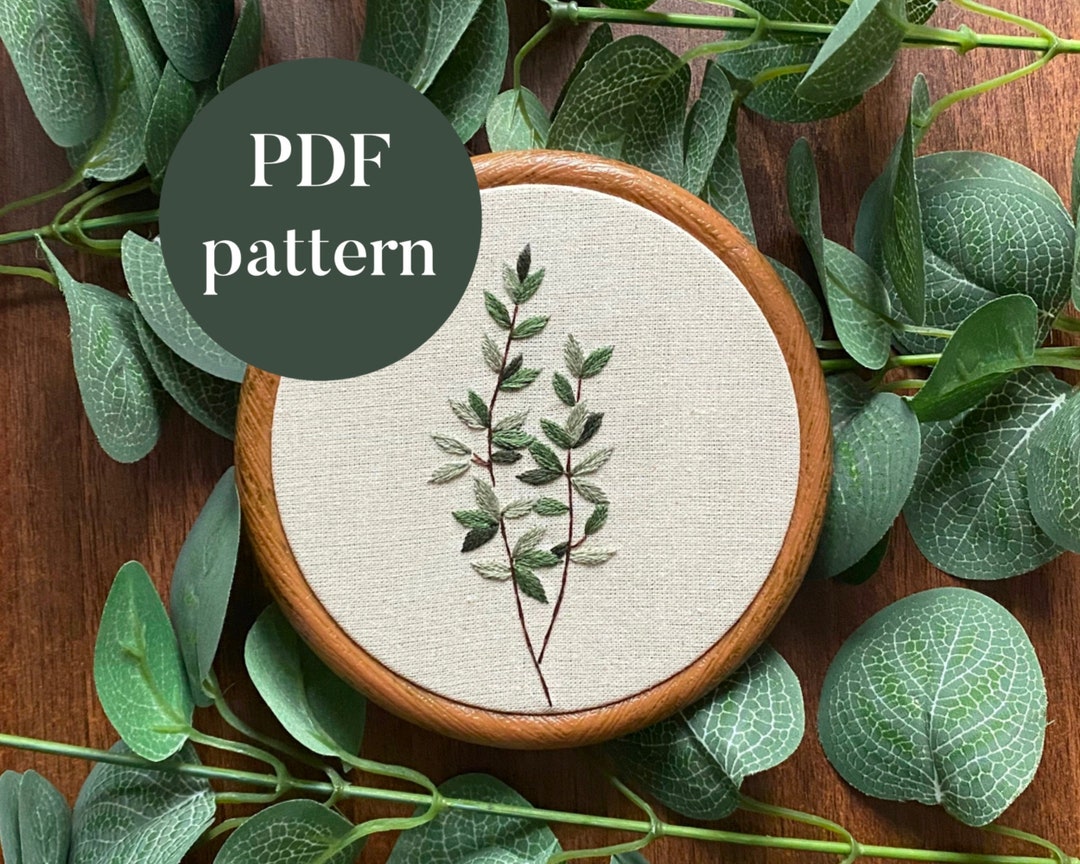 Floral Branches Embroidery Pattern | Beginner DIY Needlepoint (PDF ...