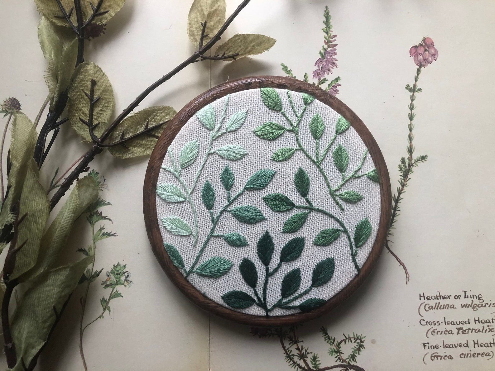 PDF Digital Embroidery Pattern Gradient Leaves Hand | Etsy