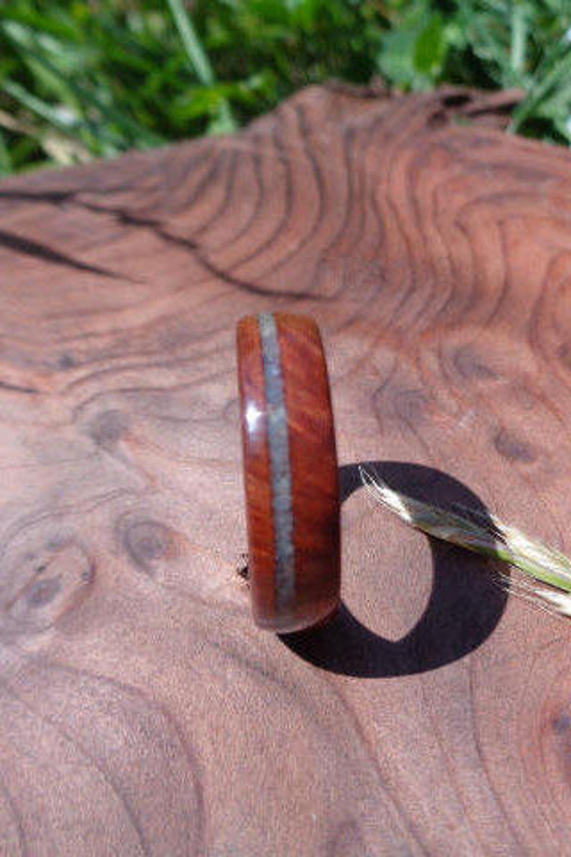 Personalized Ring Wood Band Ring With Jade Inlay Men's - Etsy