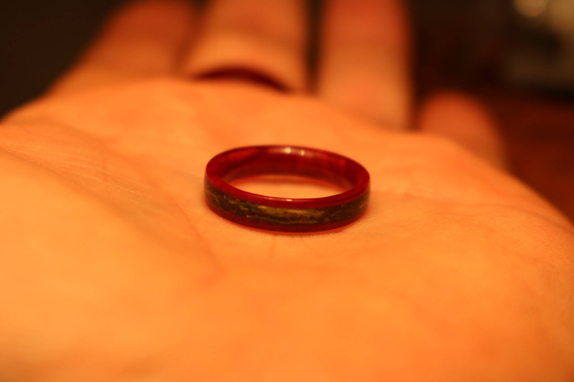 California Redwood Burl Ring With Ocean Moss Inlay Wood Ring - Etsy