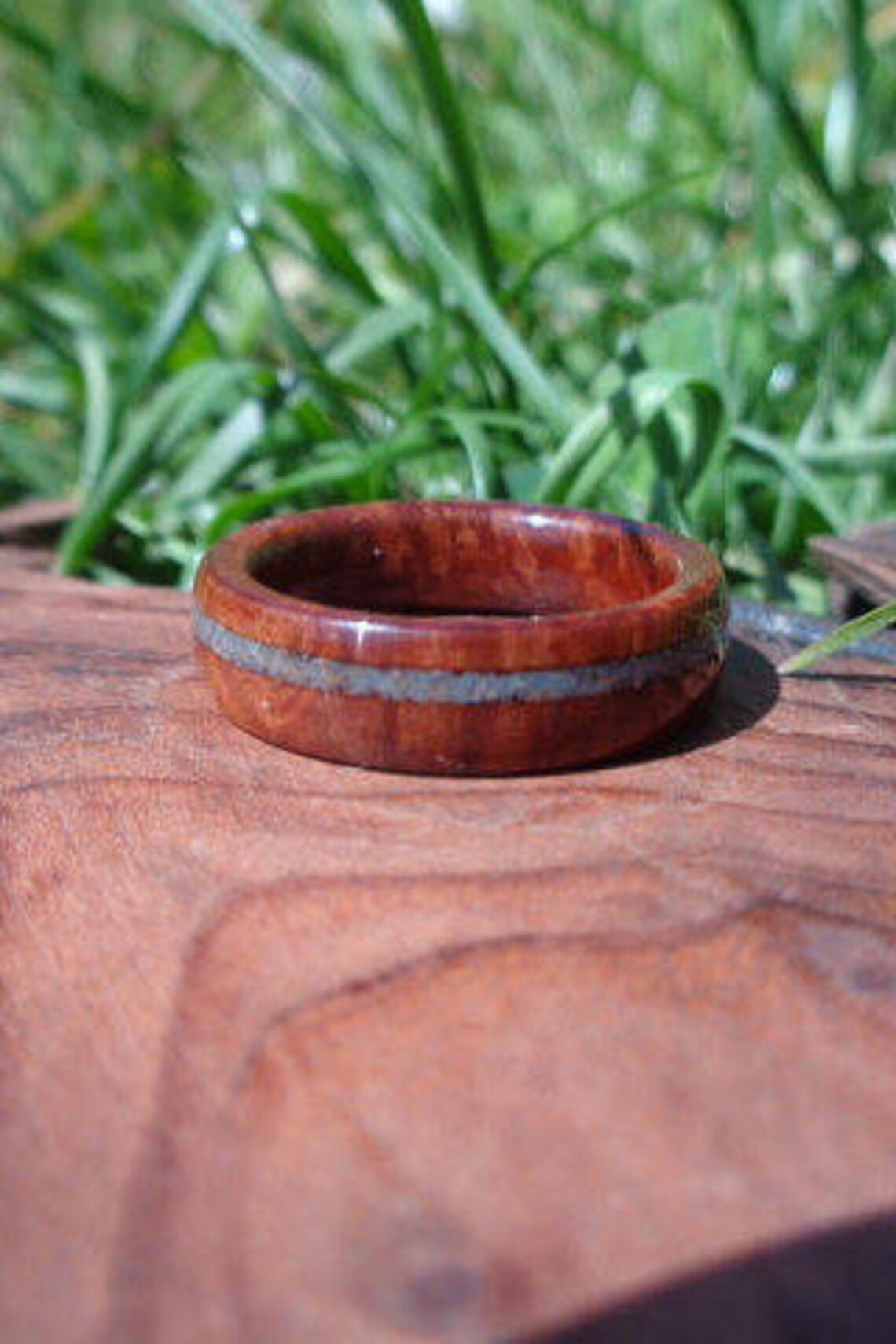 Personalized Ring Wood Band Ring With Jade Inlay Men's - Etsy