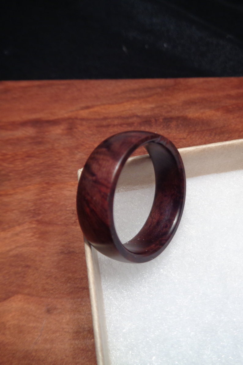 Black Walnut Burl Wood Wedding Band Ring With Waterproof | Etsy