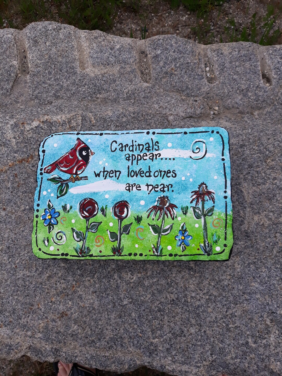 Cardinal Memorial Stone, Stepping Stone, in Memory, Stone, Garden ...