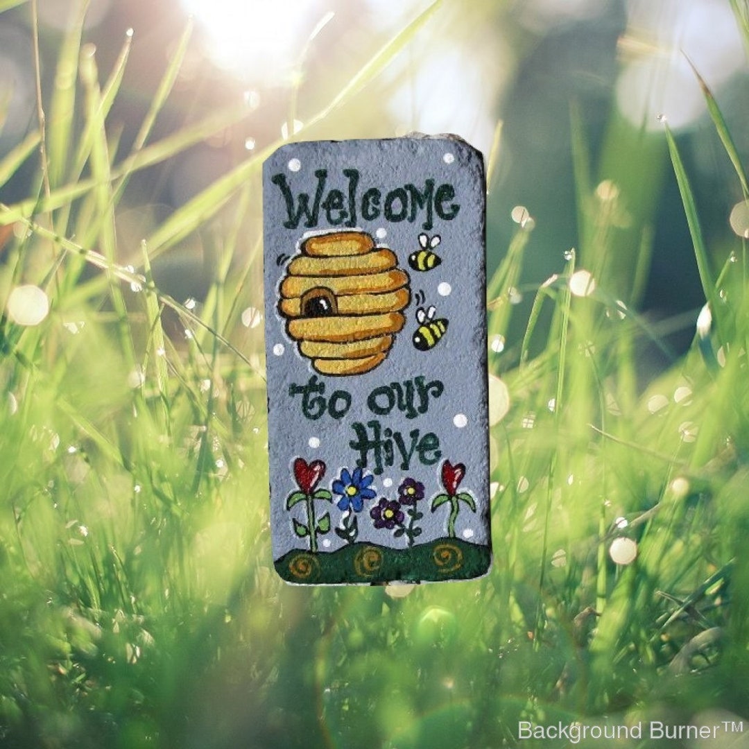 Hand-painted Bee Hive Stepping Stone: Garden Art Decor - Etsy