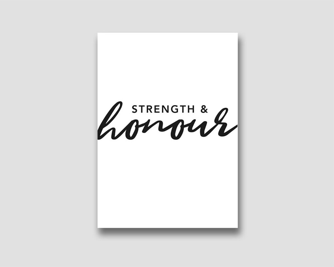 STRENGTH & HONOUR. Quote. Download. Poster. - Etsy