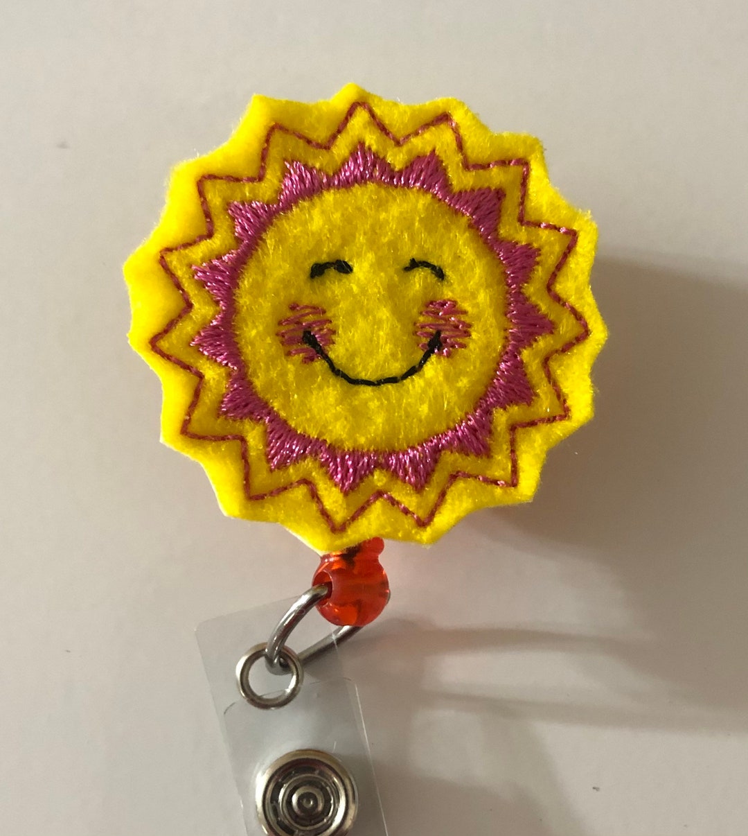 Felt Smiling Sunshine Badge Reel - Etsy