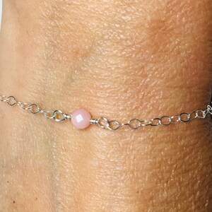 Pink Opal Bracelet Sterling Silver October Birthstone Gift - Etsy
