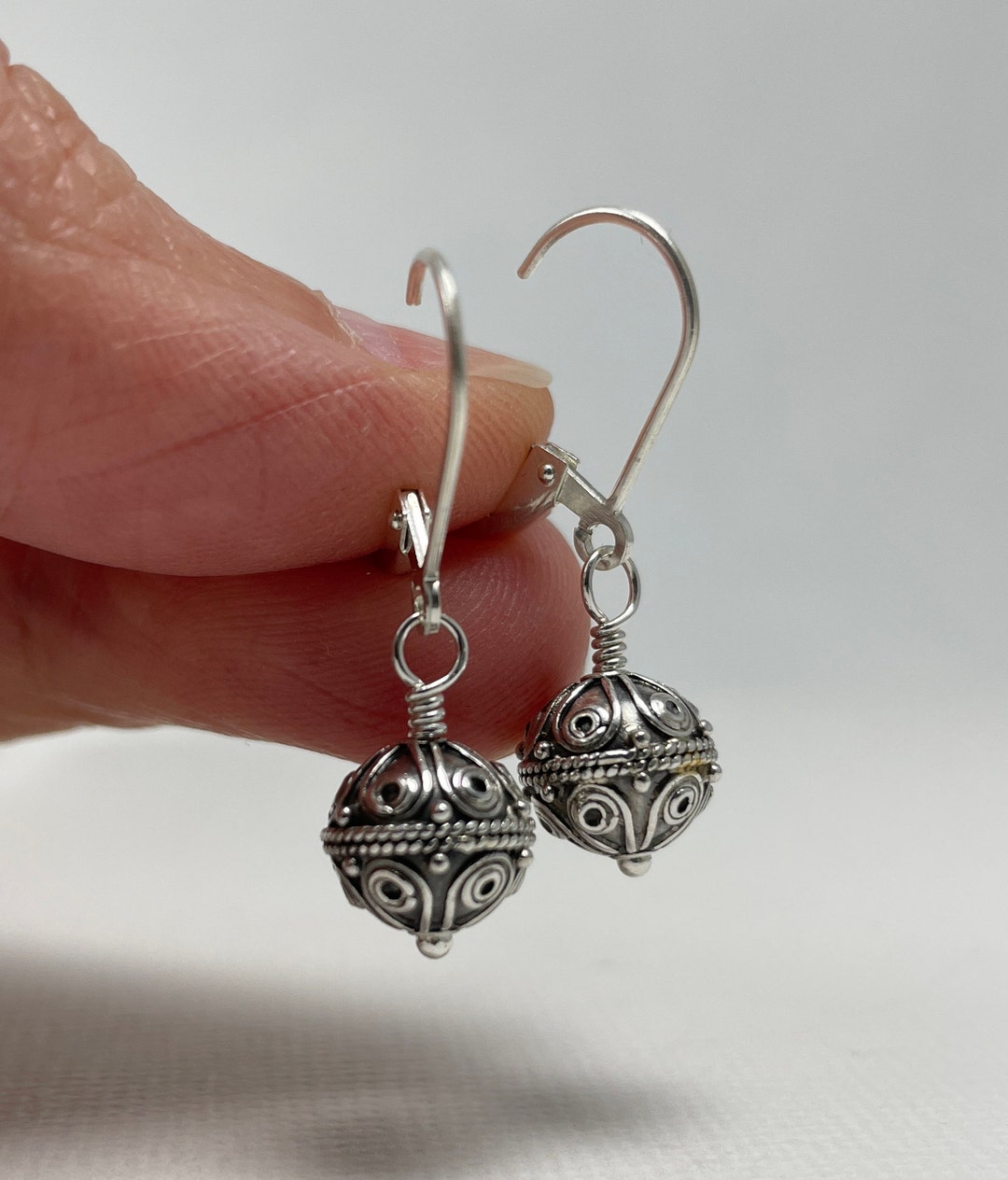 Sterling Silver Leverback Earrings, Dangle & Drop Retro Earrings ...