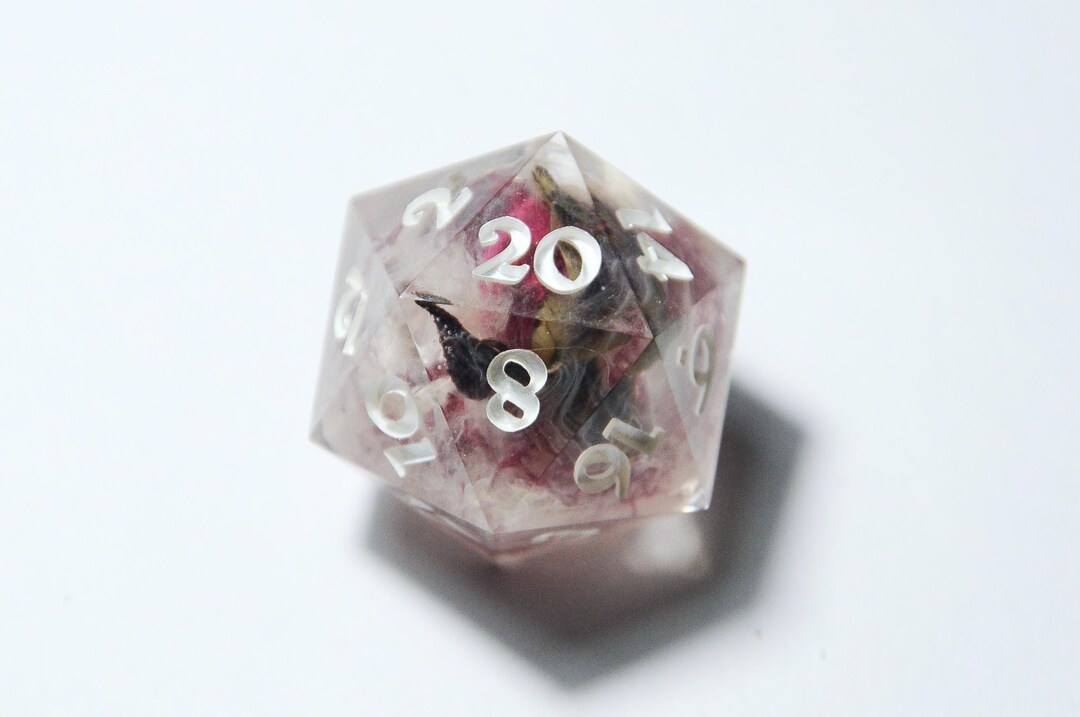Wither and Bloom-24mm Sharp Edge Large D20 Dice, Dungeons and Dragons ...