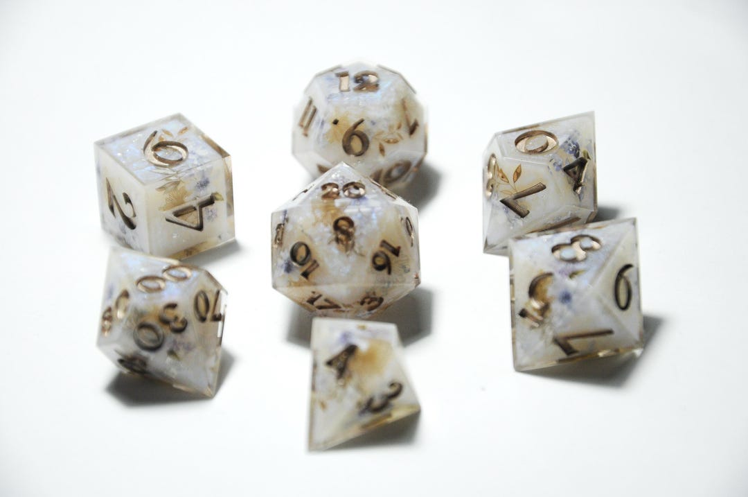 Porcelain Dream- Color Shift 7 Piece Sharp Edge Polyhedral Dice Set ...