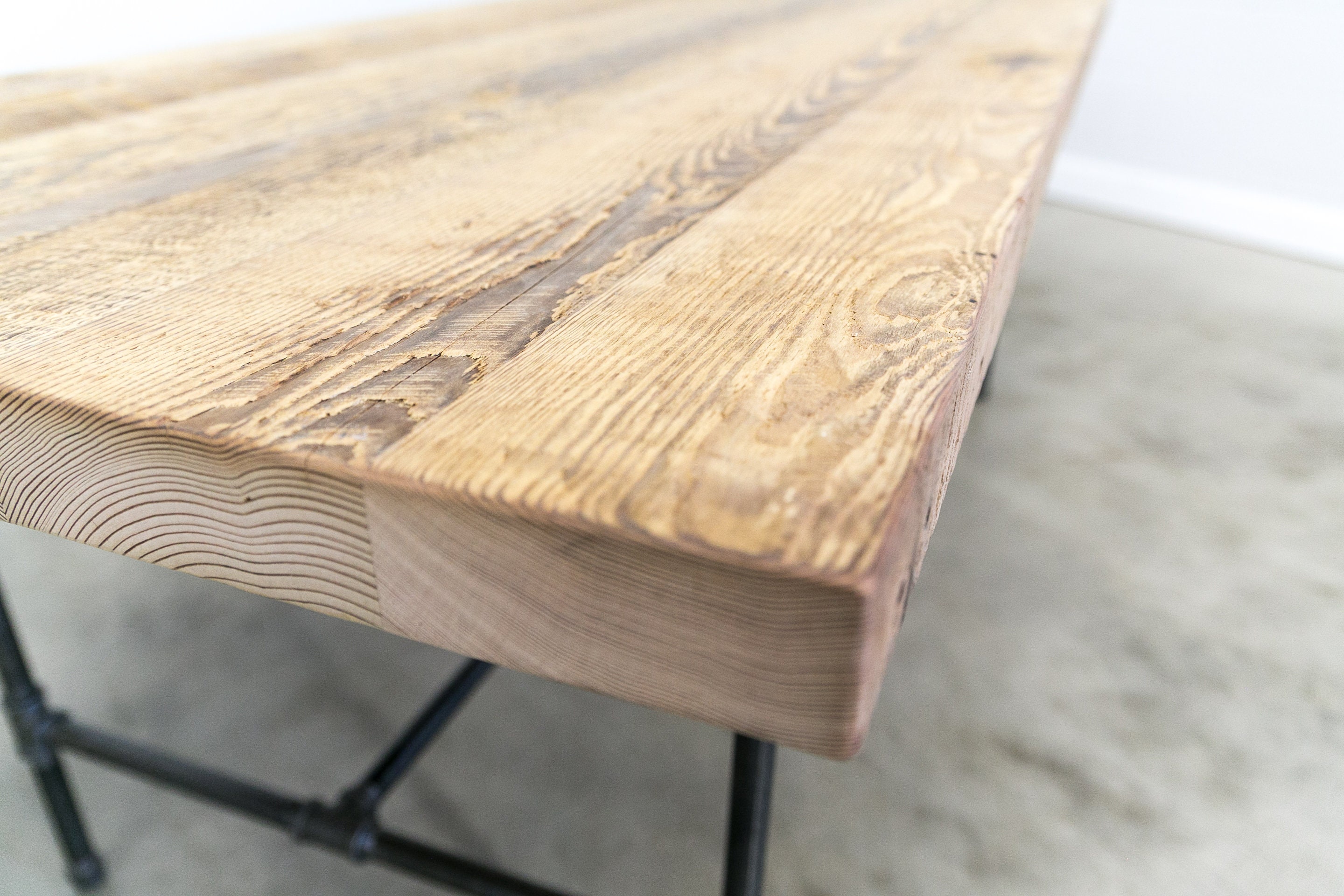 Handmade Reclaimed Wood Dining Table, Industrial Pipe Legs - Etsy