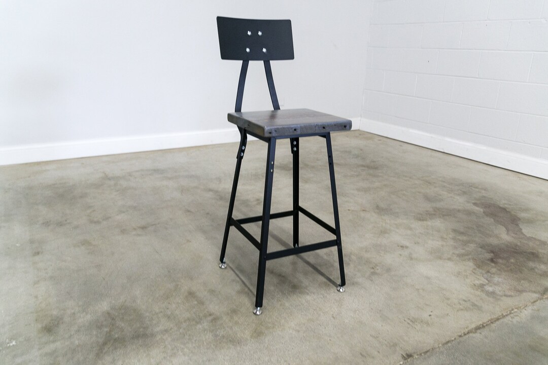 Stool or Chair With Steel Back - Counter Stool With Steel Back in Three ...