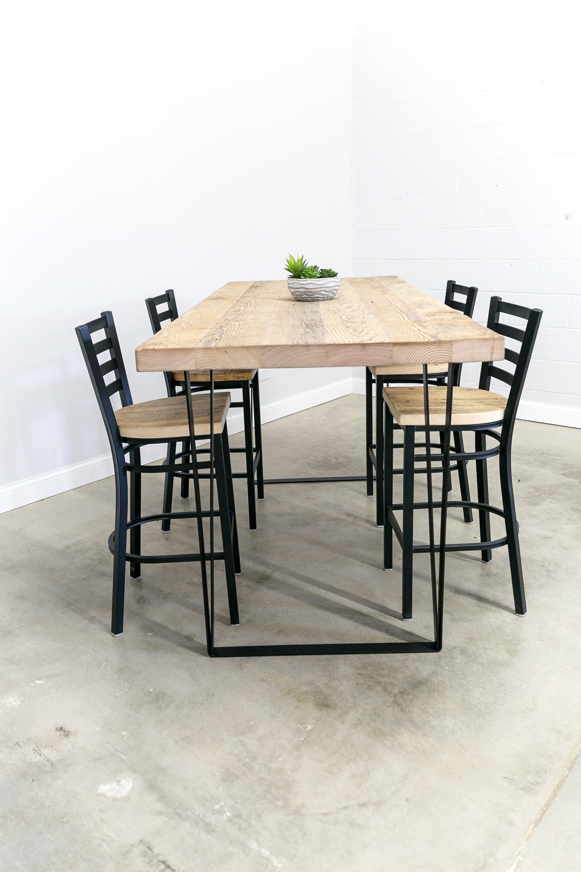 Solid Wood Counter Height Table, Pub Table With Reclaimed Wood and U ...