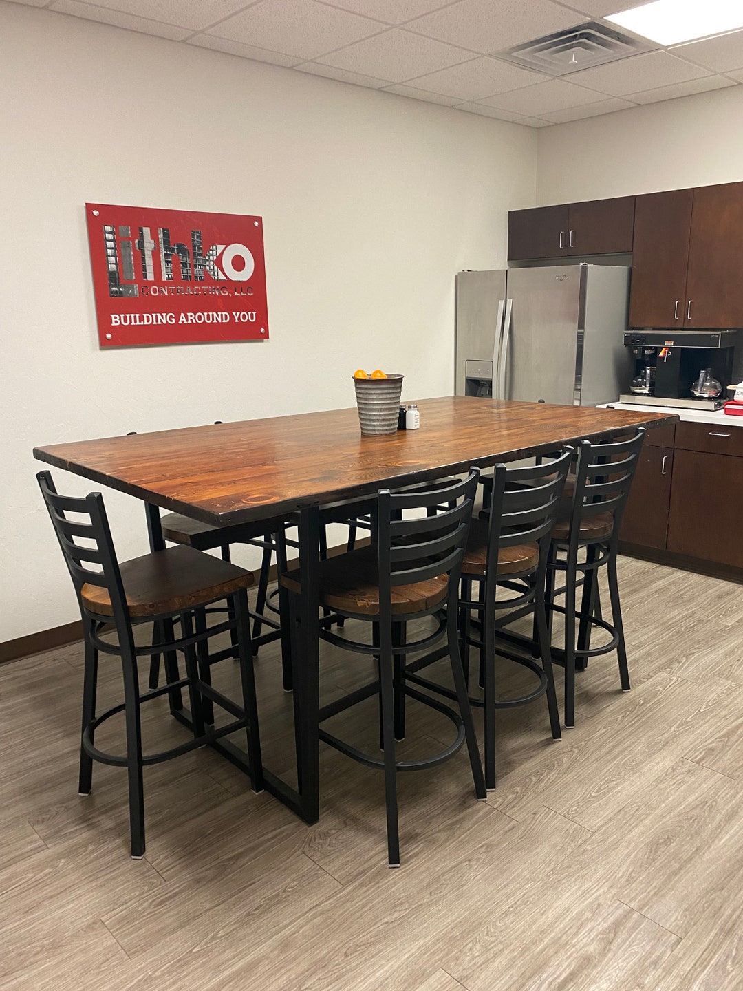 Custom Bar Height Communal Table Bar Reclaimed Barn Wood Table With ...