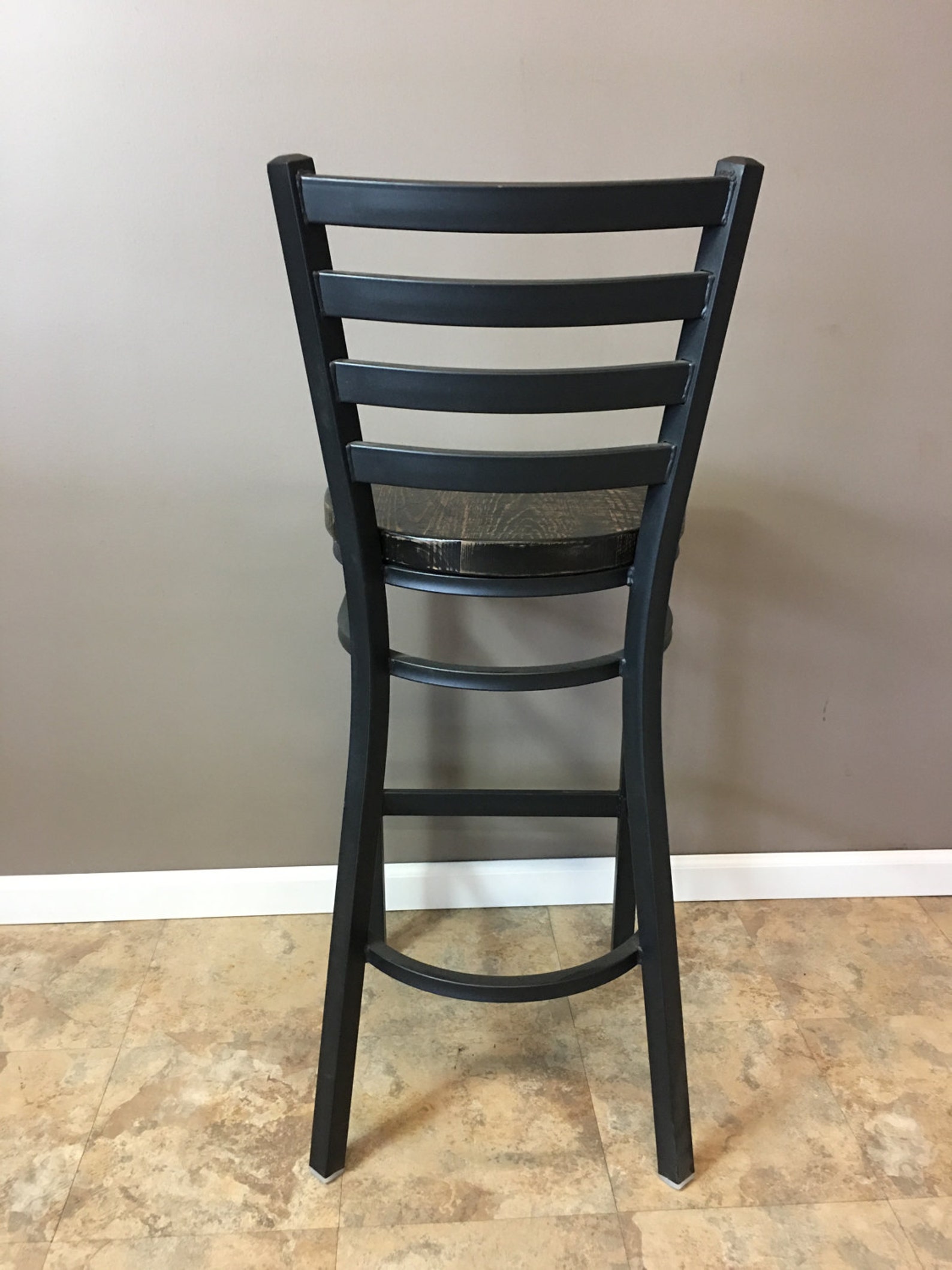 Counter Height Stools Set of 4 in Black Ladder Back - Etsy