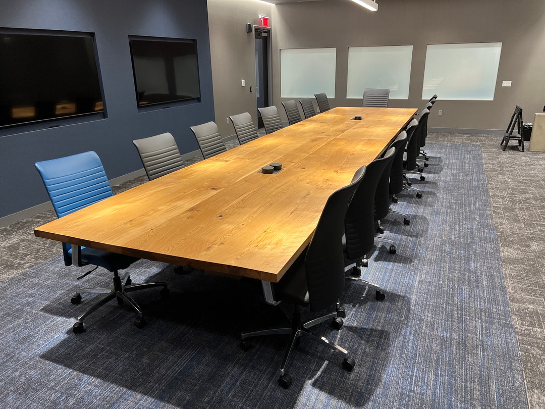 Reclaimed Solid White Oak Conference Table - Reclaimed Wood Table ...