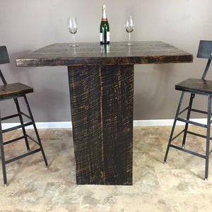 Reclaimed Wood Bar Table, Pub Table, Patio Table, Cafe Table, Reclaimed ...