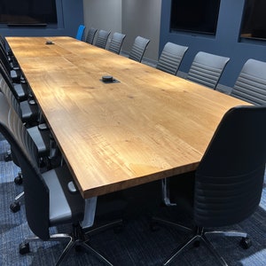 Solid White Oak Conference Table - Reclaimed Wood Table Rectangle for ...