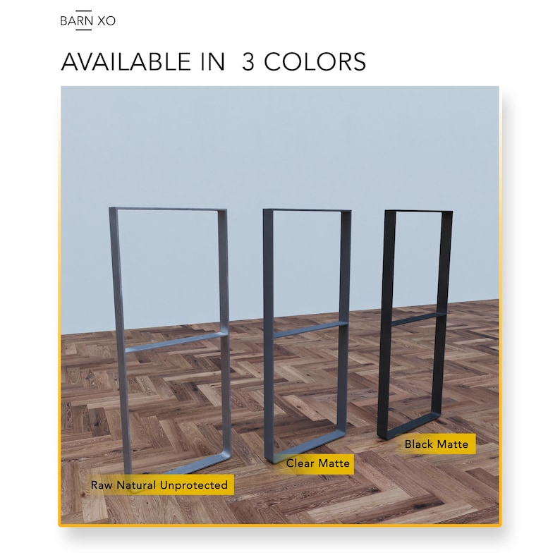 Square Flat Stock Legs With Middle Shelf | Set of (2) |(2" Wide - 1/4 ...
