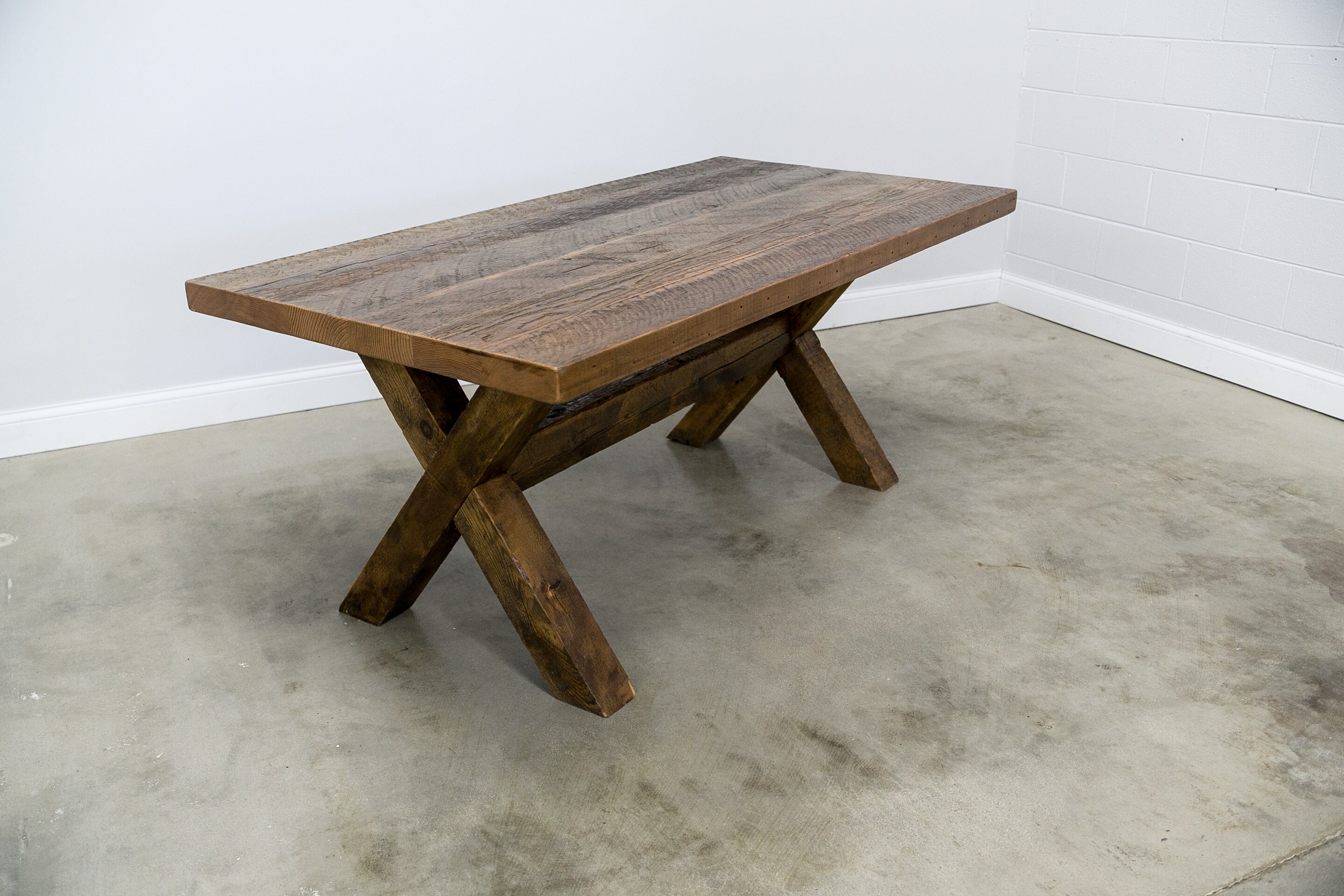 Barn XO Dining Table With Reclaimed Wood Top | Etsy