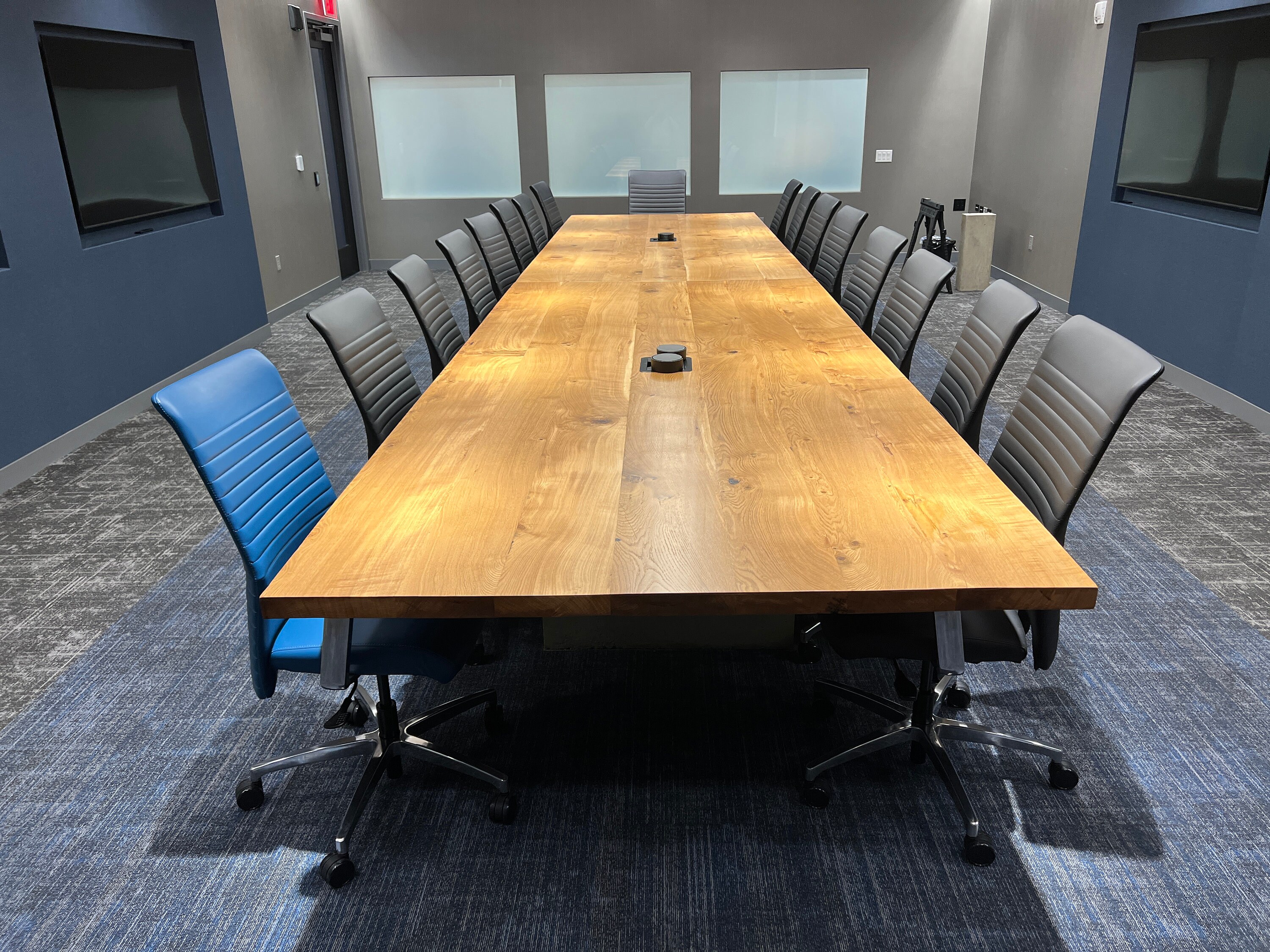Solid White Oak Conference Table – Reclaimed Wood Office Meeting ...