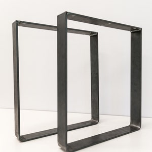 2 Pack - (2" Wide - 1/4" Thick Metal) Square Metal Legs, Table Legs ...