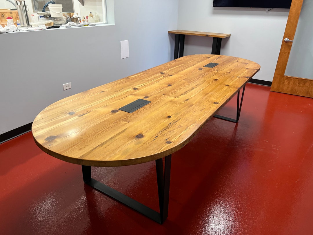 Reclaimed Solid Wood Oval Conference Table - Reclaimed Wood Table ...
