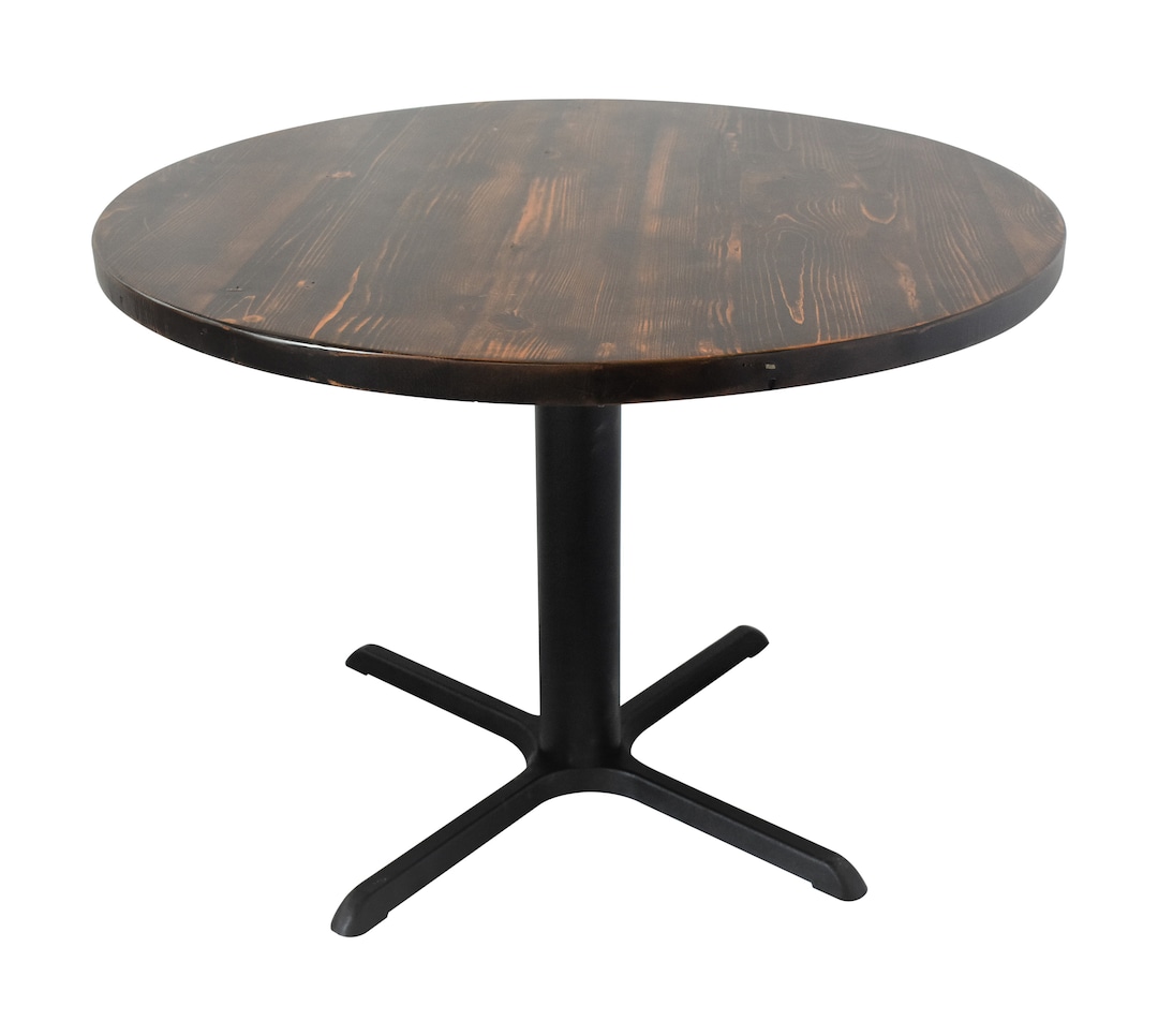 Round Dining/cafe Table in Reclaimed Wood and Urban Pedestal in Your ...
