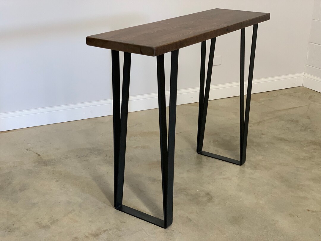 Stand up Office Table, U-shape Leg Base , Reclaimed Wood Office Desk 42 ...