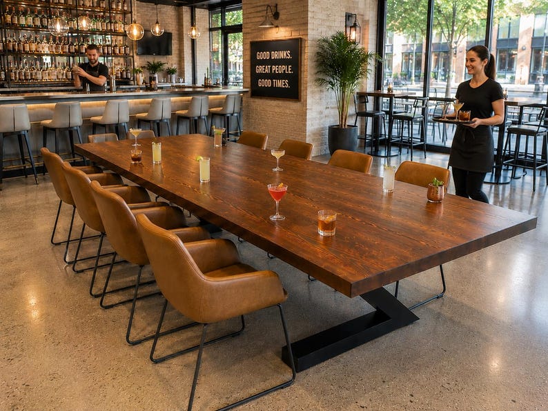 Reclaimed Wood Dining Table – Modern Farmhouse Steel Legs, USA Handmade ...