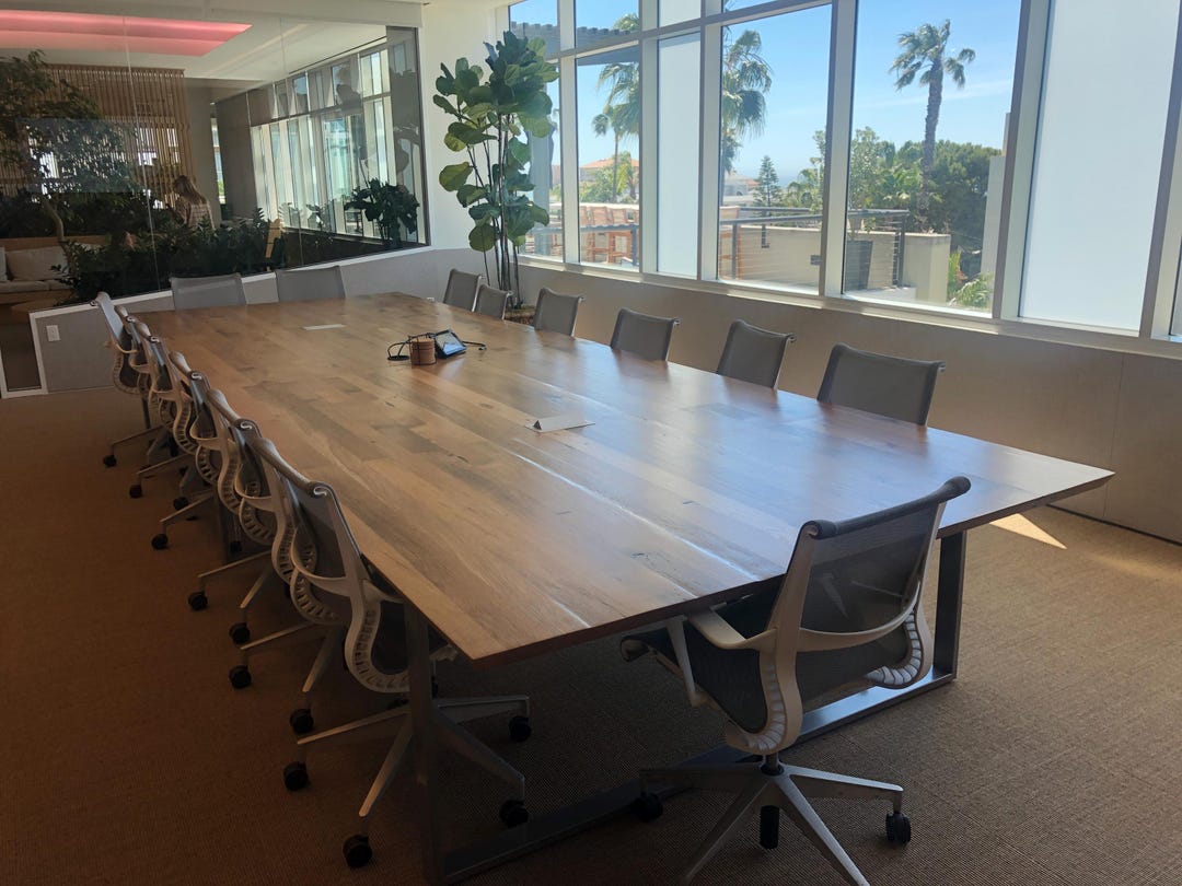 Reclaimed Solid White Oak Conference Table - Reclaimed Wood Table ...
