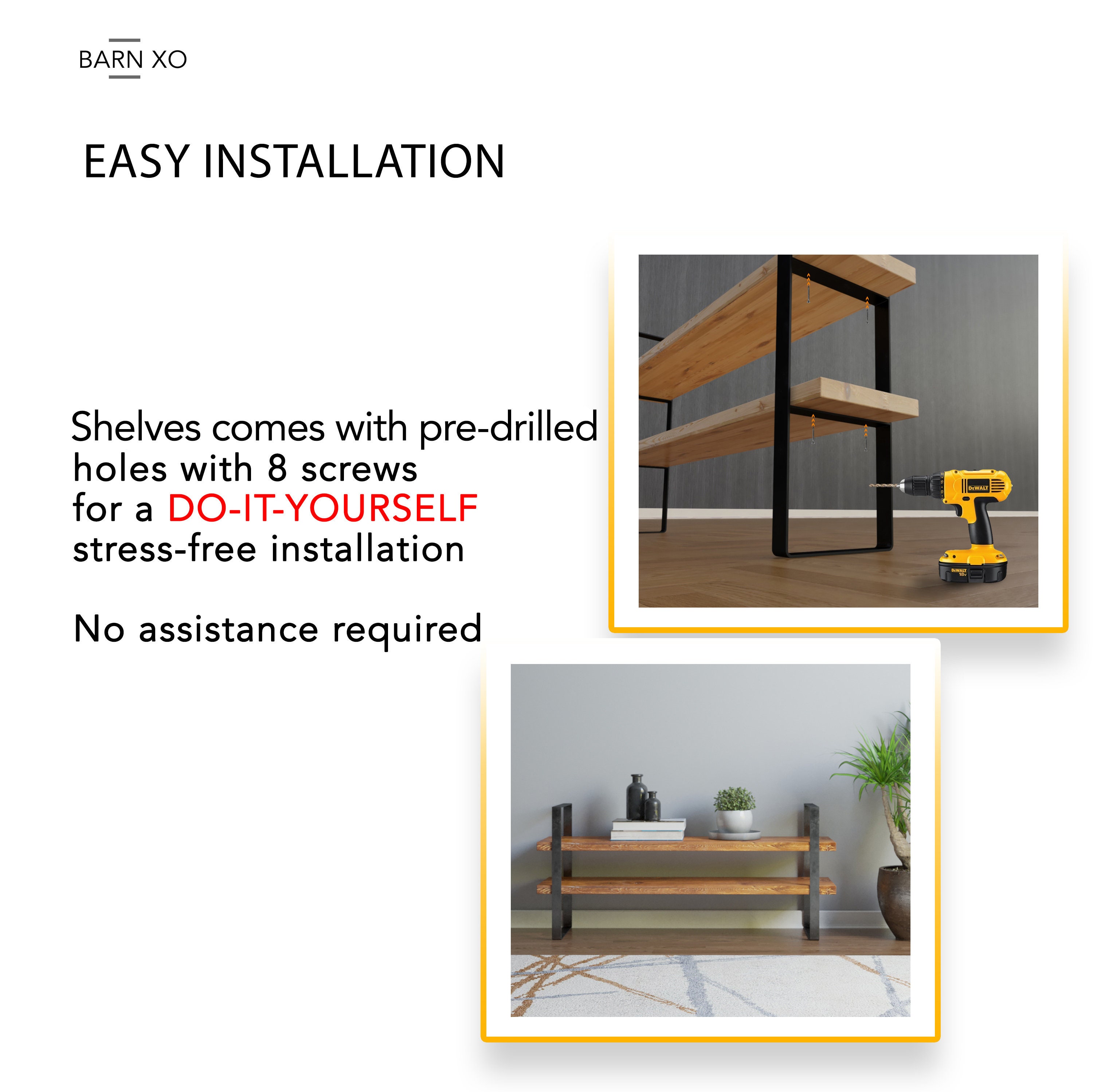 Heavy Square Legs With TWO Shelfs Set of 2 Industrial | Etsy