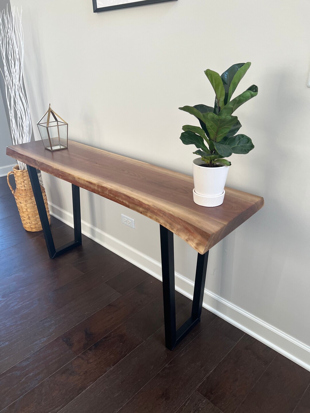 Entryway Table Console With Black Walnut Top, Entryway Table, Entryway ...